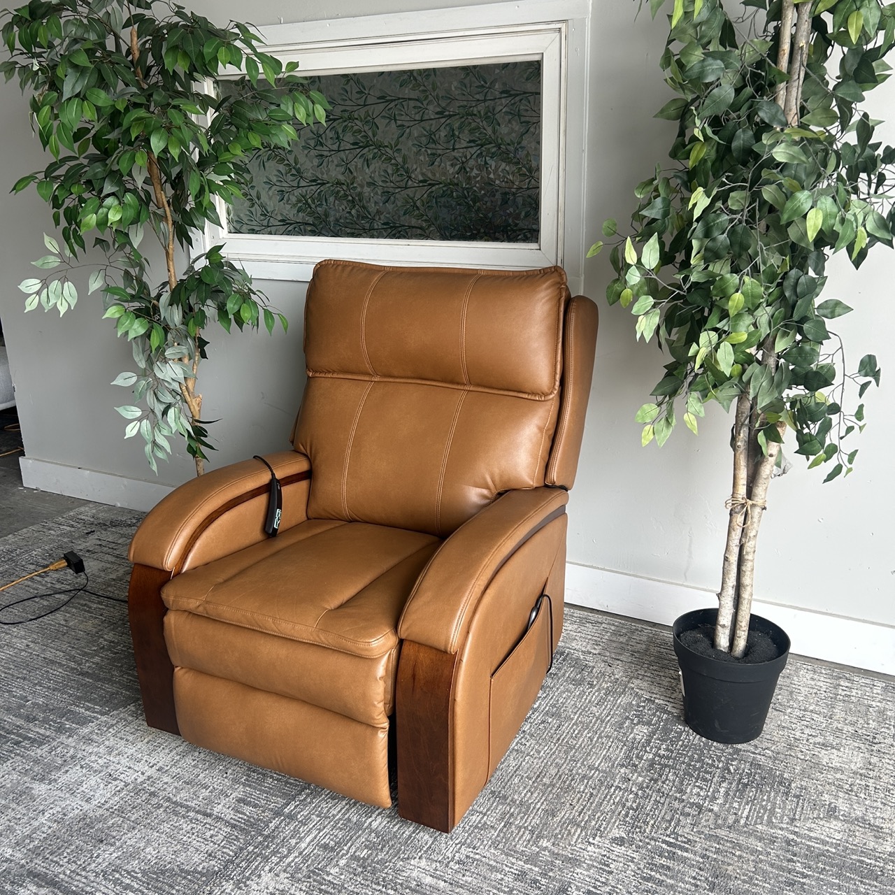 MCombo Recliner Chair Leather Tan - Free Delivery | CouchCycled - Ft Worth