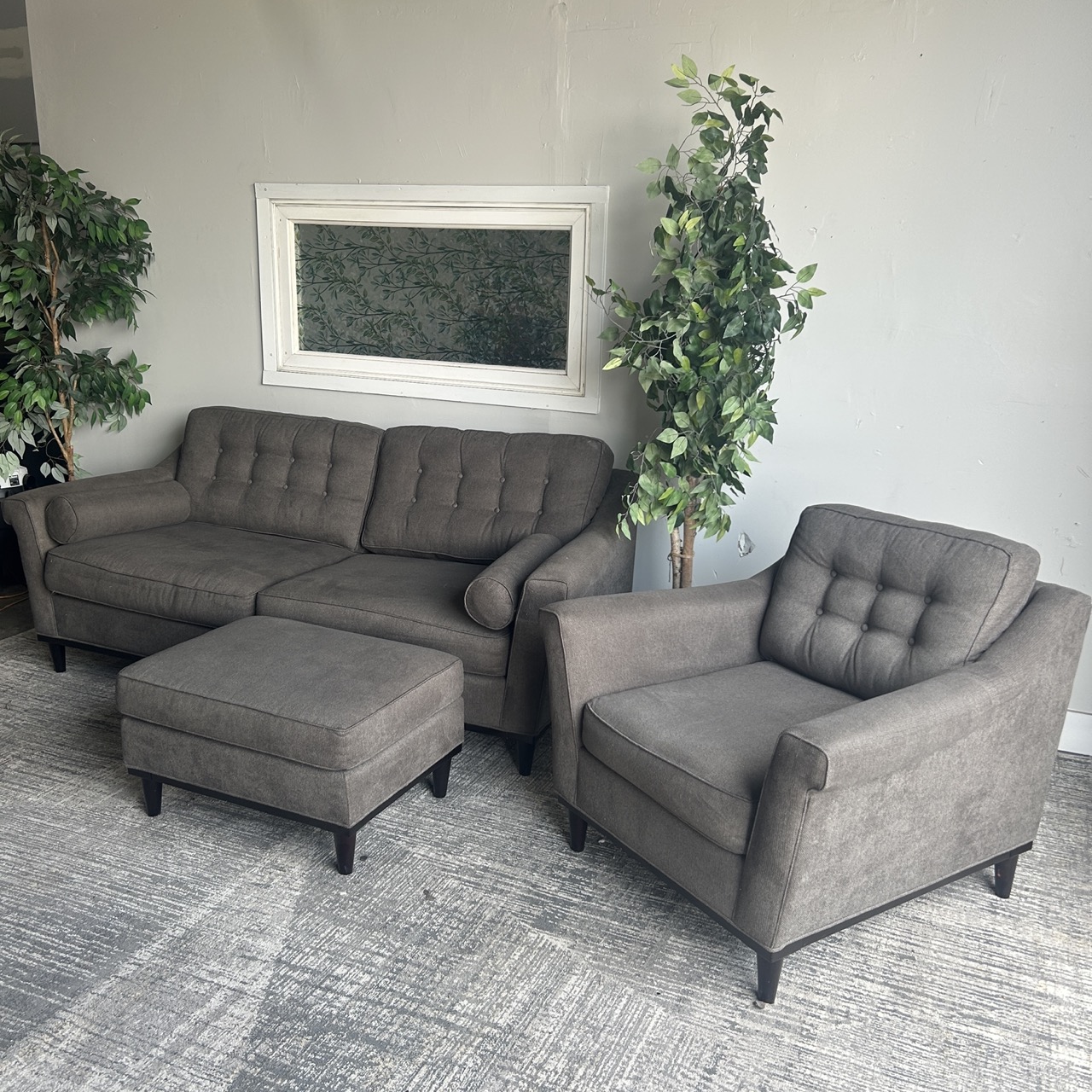 Dark Gray Couch Set - Free Delivery | CouchCycled of Fort Worth