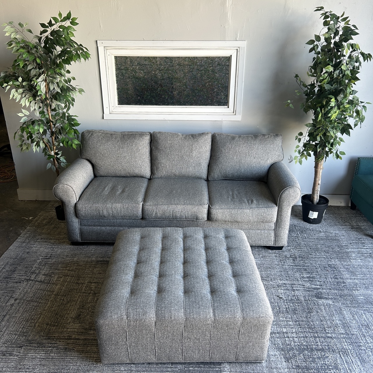 Gray Couch & Ottoman - Free Delivery | CouchCycled of Fort Worth