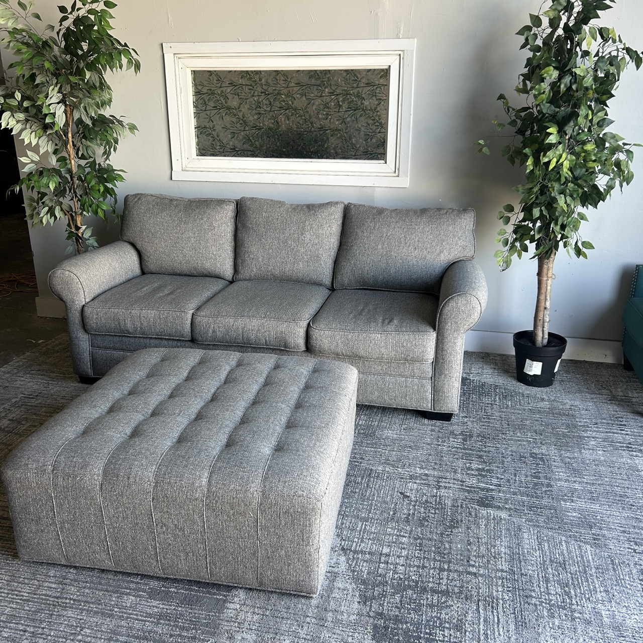 Gray Couch & Ottoman - Free Delivery | CouchCycled of Fort Worth