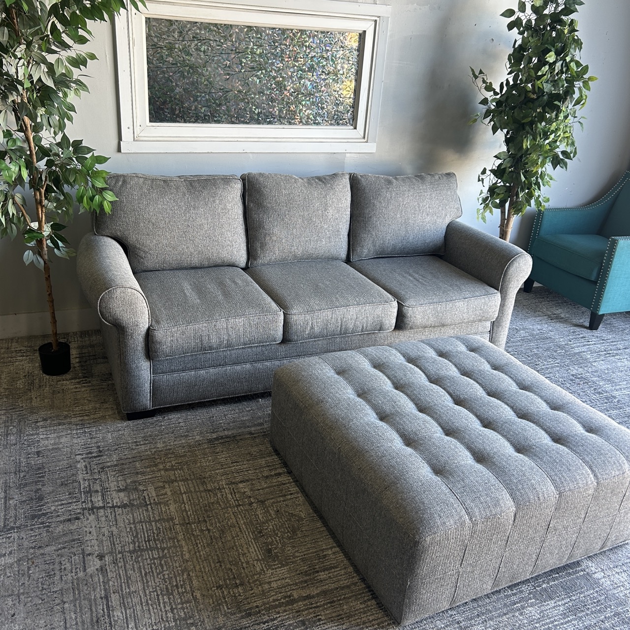 Gray Couch & Ottoman - Free Delivery | CouchCycled of Fort Worth