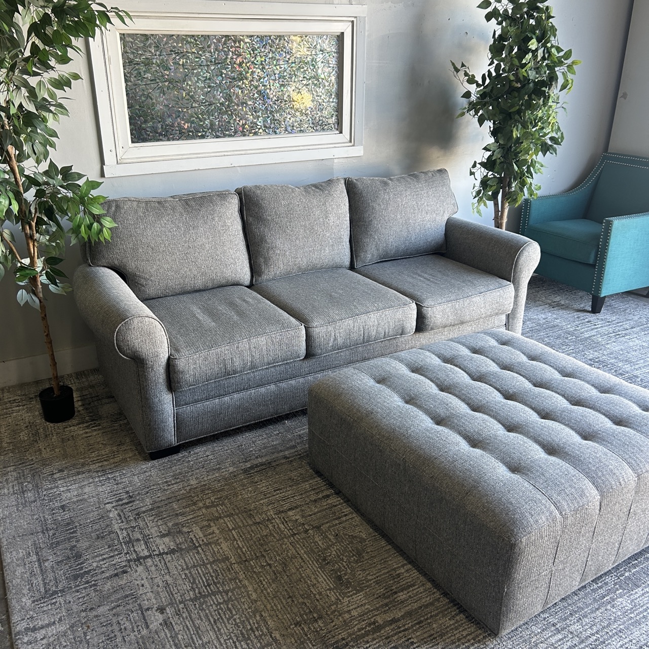 Gray Couch & Ottoman - Free Delivery | CouchCycled of Fort Worth
